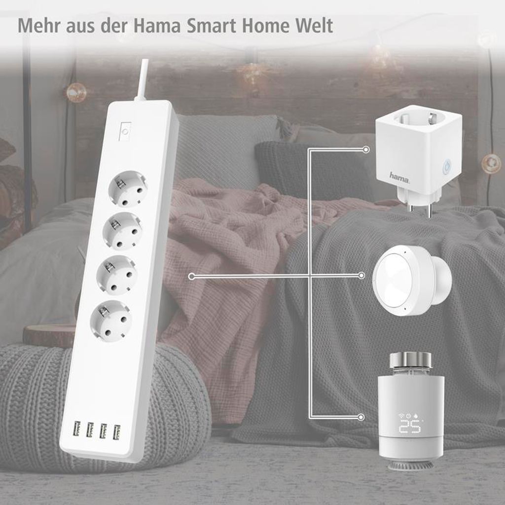 HAMA Smart Splitter 4 zásuvky, WiFi 2,4 GHz, | Kaufland.cz