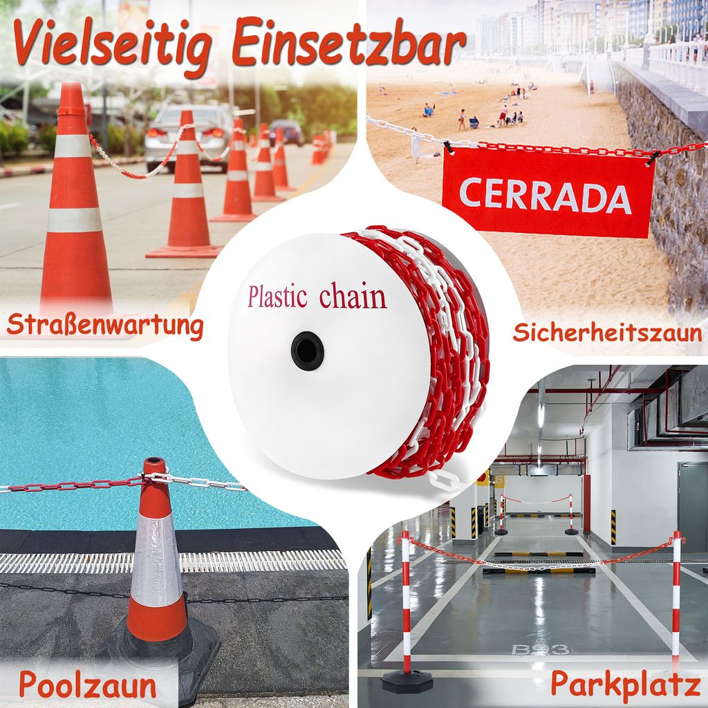 UISEBRT Červený bílý 50m plastový řetěz | Kaufland.cz