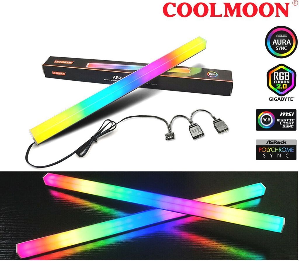 COOLMOON A-RGB LED-Leiste Lichtleiste 3-PIN Magnet Aura