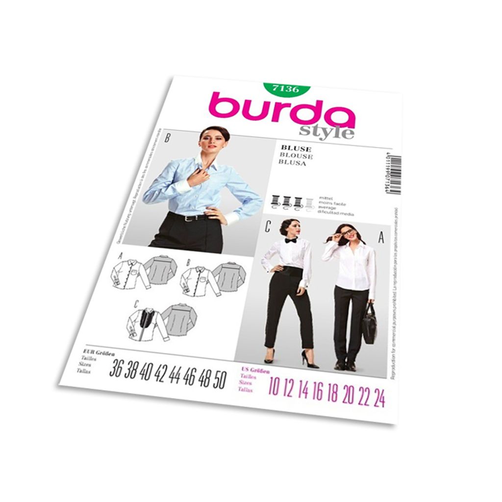 Strih Burda 7136 - Košeľa, košeľa s | Kaufland.sk