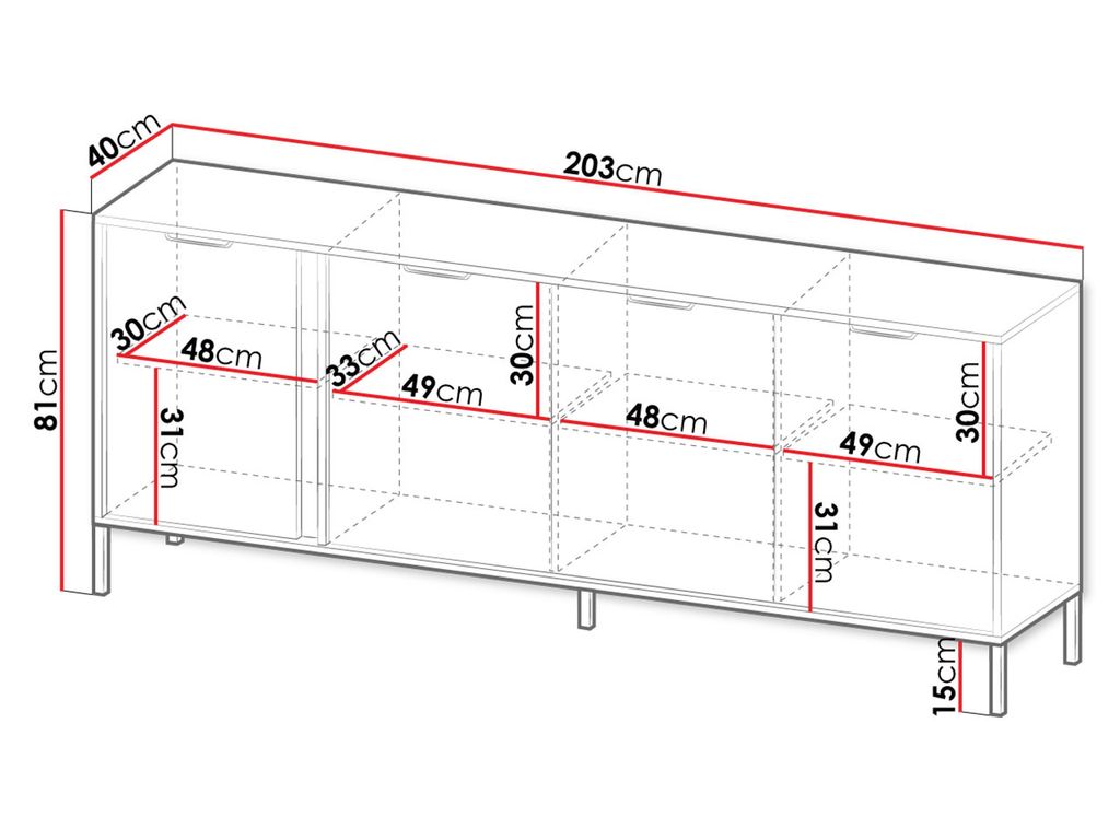 Komoda s dvierkami NUCOR 2 - antracitová / | Kaufland.sk
