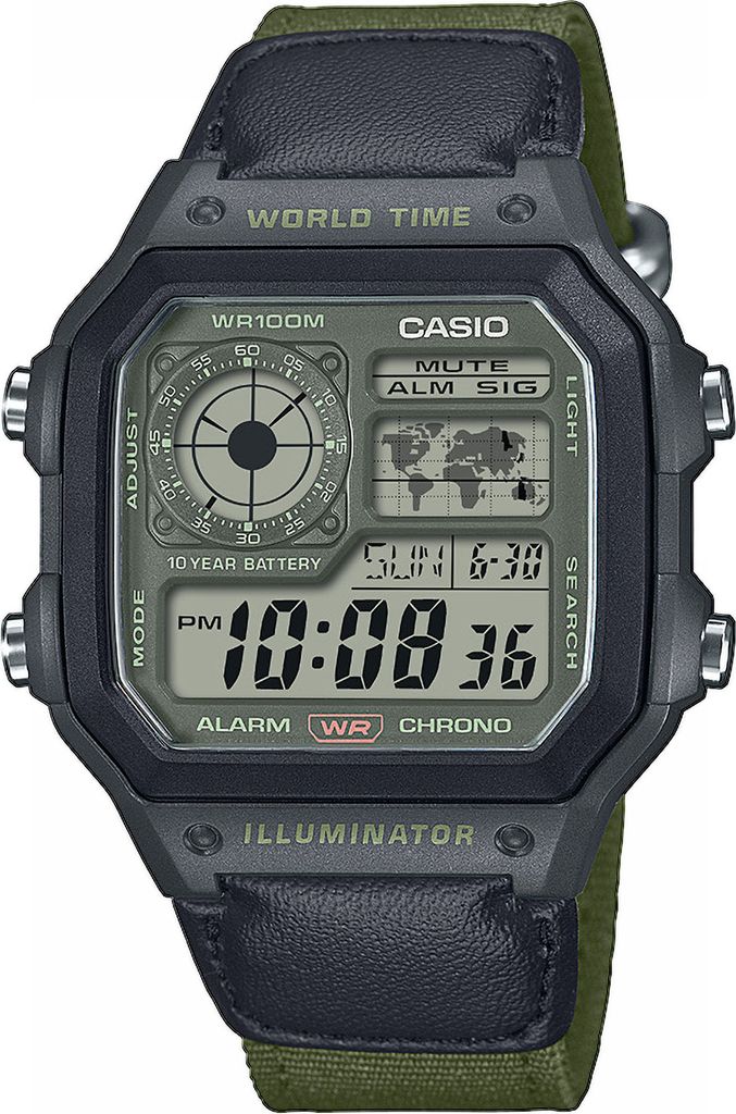 Casio Uhr Digital Armbanduhr AE-1200WHUB-3AVEF Armbanduhren