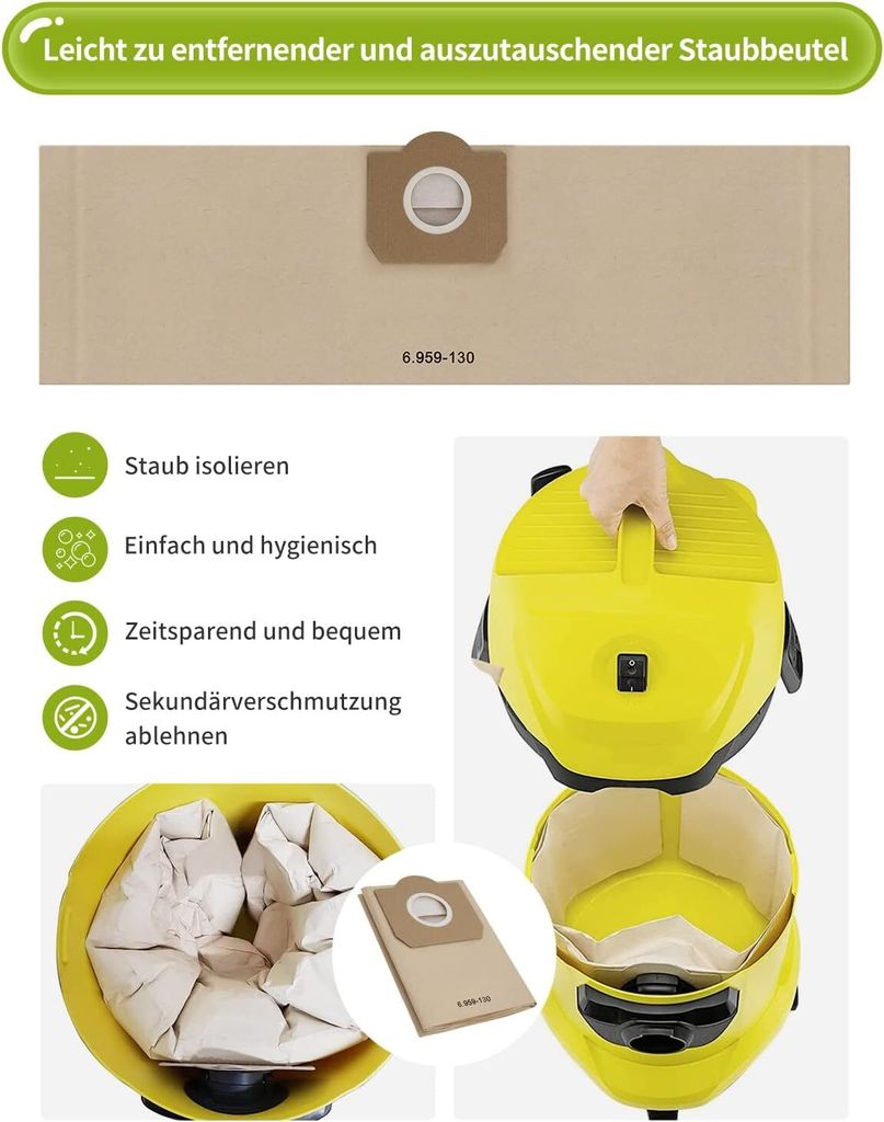 15 Stück WD3 Staubsaugerbeutel für Kärcher | Kaufland.de