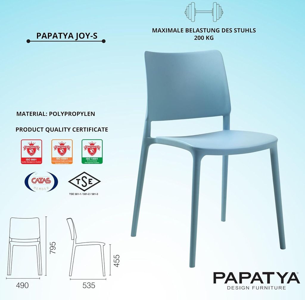 PAPATYA Joy-S Designstuhl: 200 kg Stapelstuhl | Kaufland.de