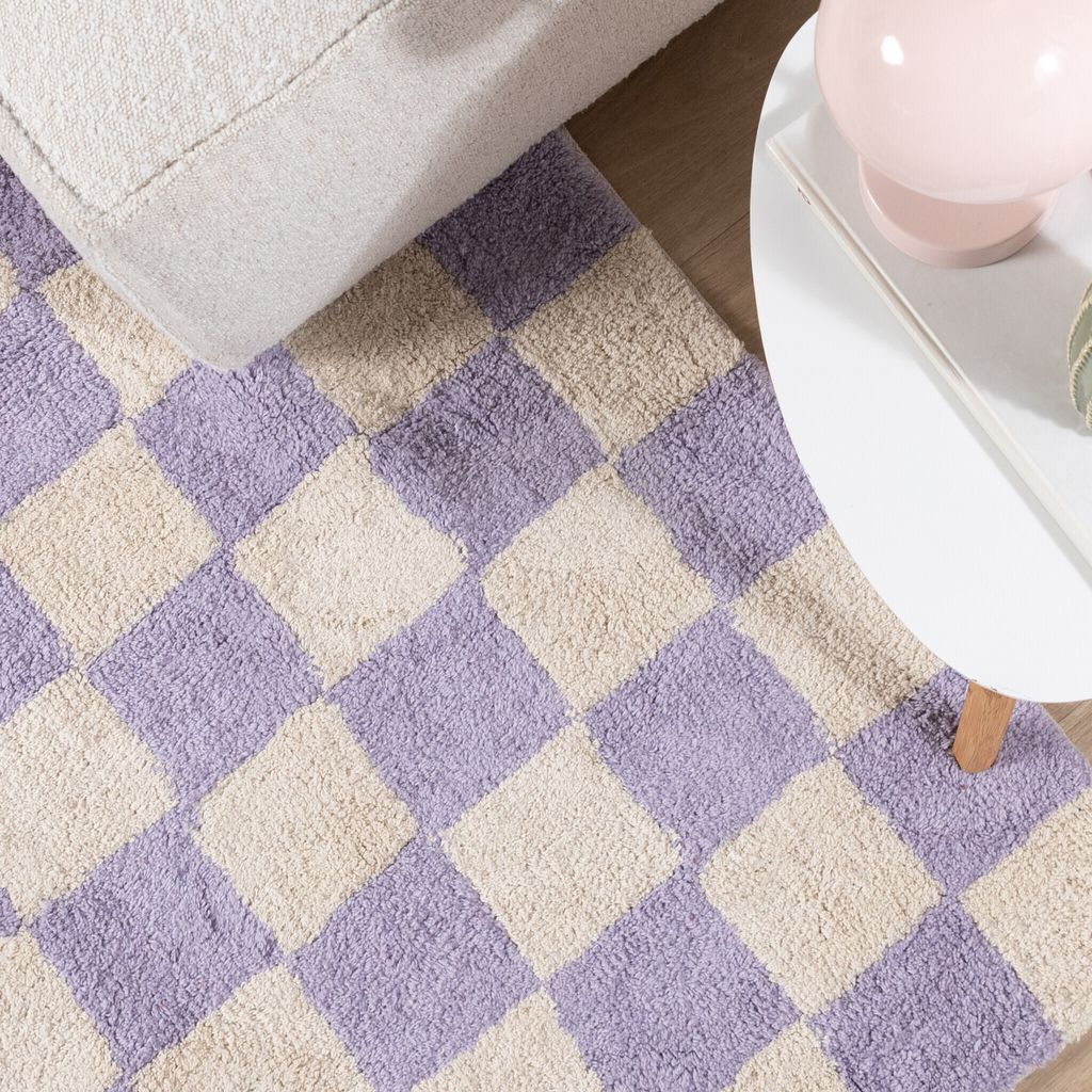 Retro Teppich - Gambit Lila Weiß - 80x150cm - | Kaufland.de