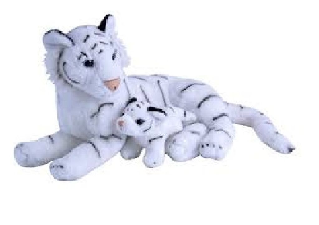 Wild Republic 19402 Tiger biely s mláďaťom 30 cm Divoké