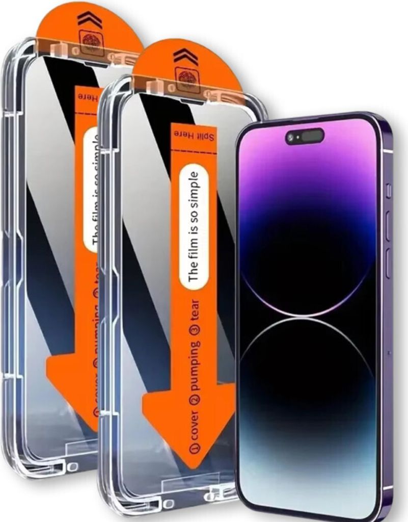 2x Panzerglas für iPhone 16 / 16 Pro Max Staubfreie