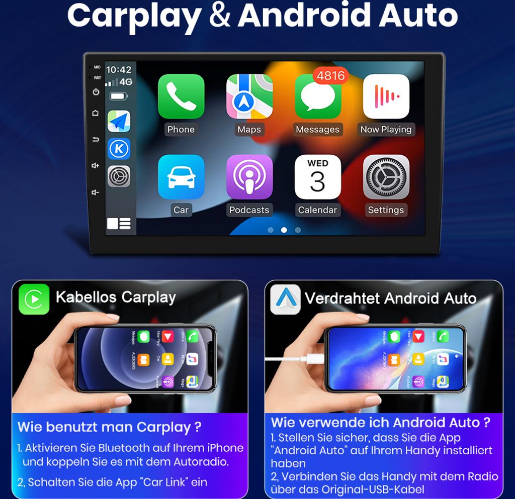 9 Zoll 4+64G Carplay Für Opel Zafira B 2005 - 2014 Produktbild 7