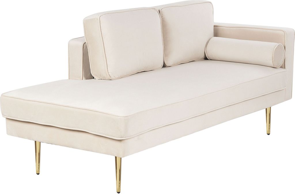 BELIANI Leňoška béžová zamatové čalúnenie | Kaufland.sk