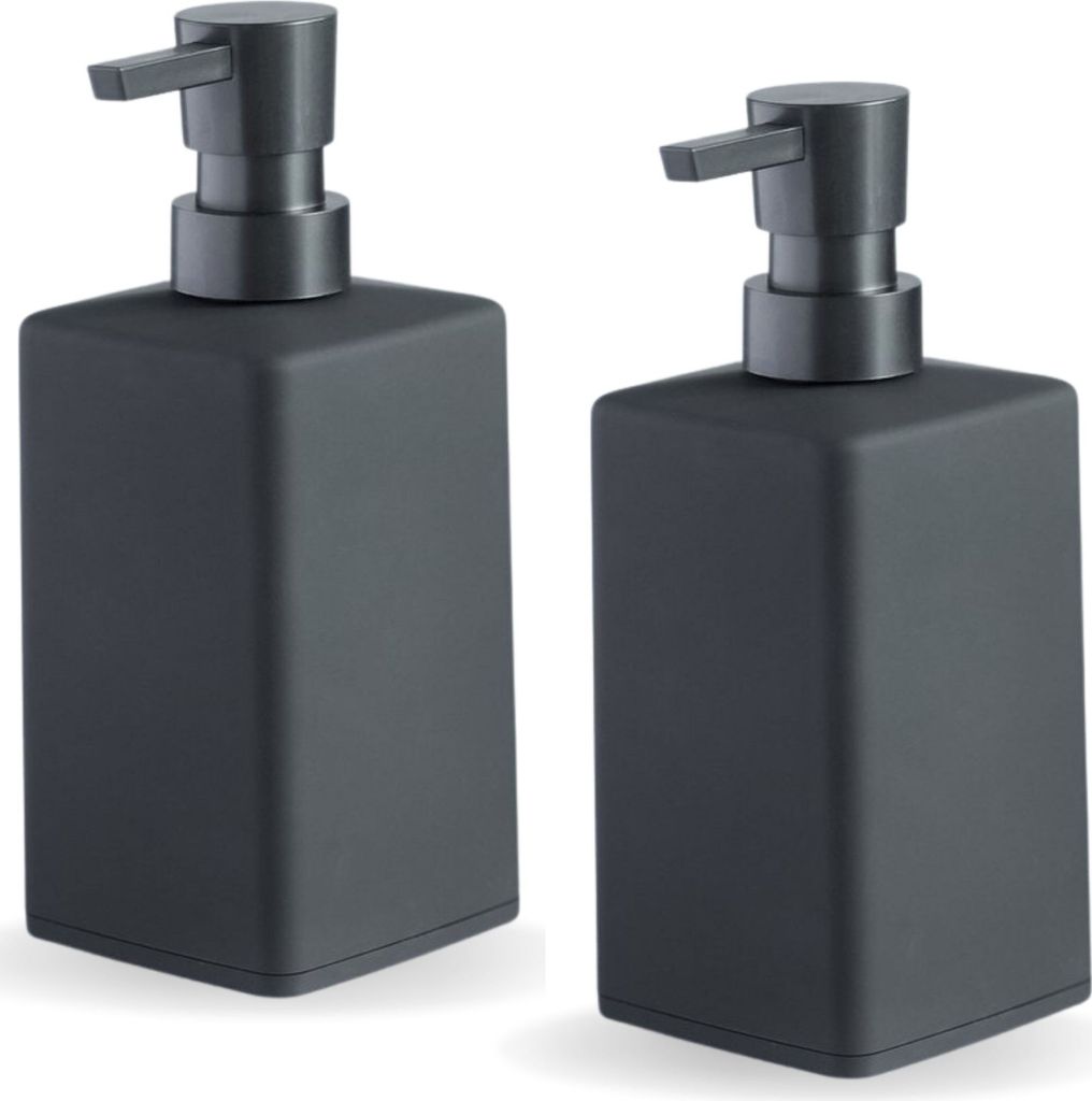 Distributeur de savon BUDDLEY noir mat, lot de 2