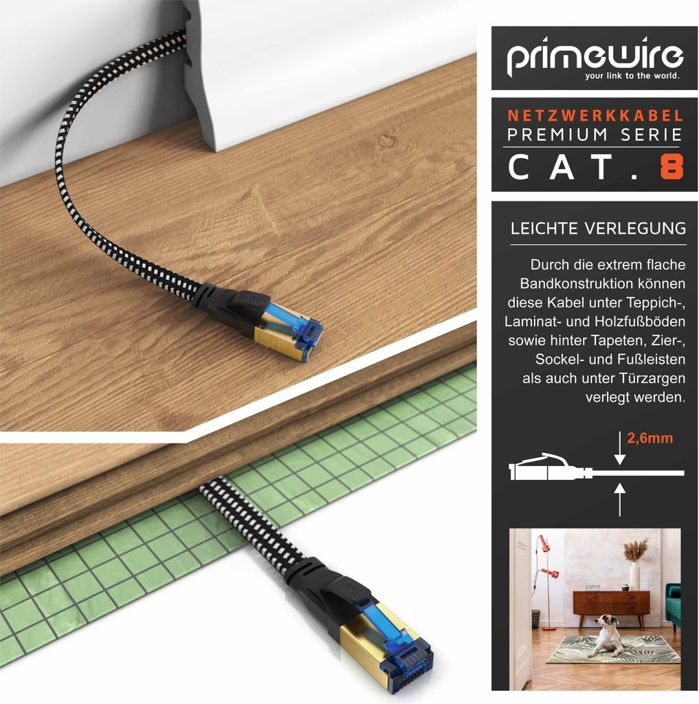 Primewire Flachbandpatchkabel CAT 8 mit | Kaufland.de