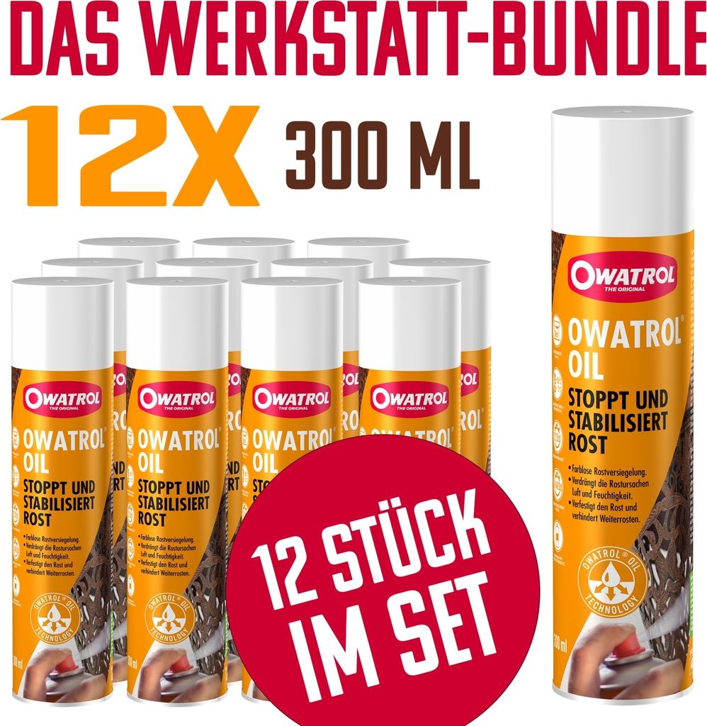 OWATROL OIL - 12 x Spray Werkstattbundle Grundierungen