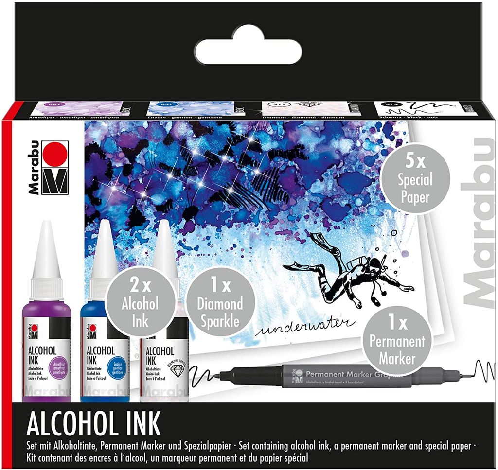 Marabu permanente Tinte Alcohol Ink-Set UNDERWATER