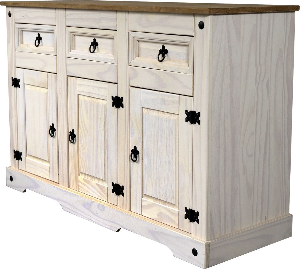 SAM® Sideboard Kommode 132 x 84 x 44 cm Pinienholz weiß