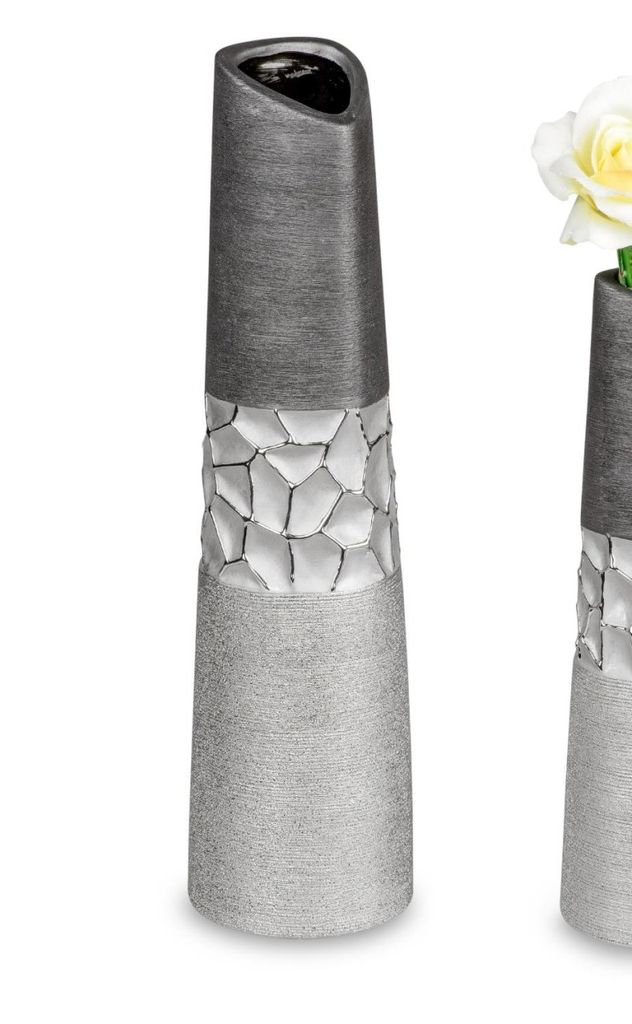 Formano Vase aus Keramik, silber-anthrazit, | Kaufland.de