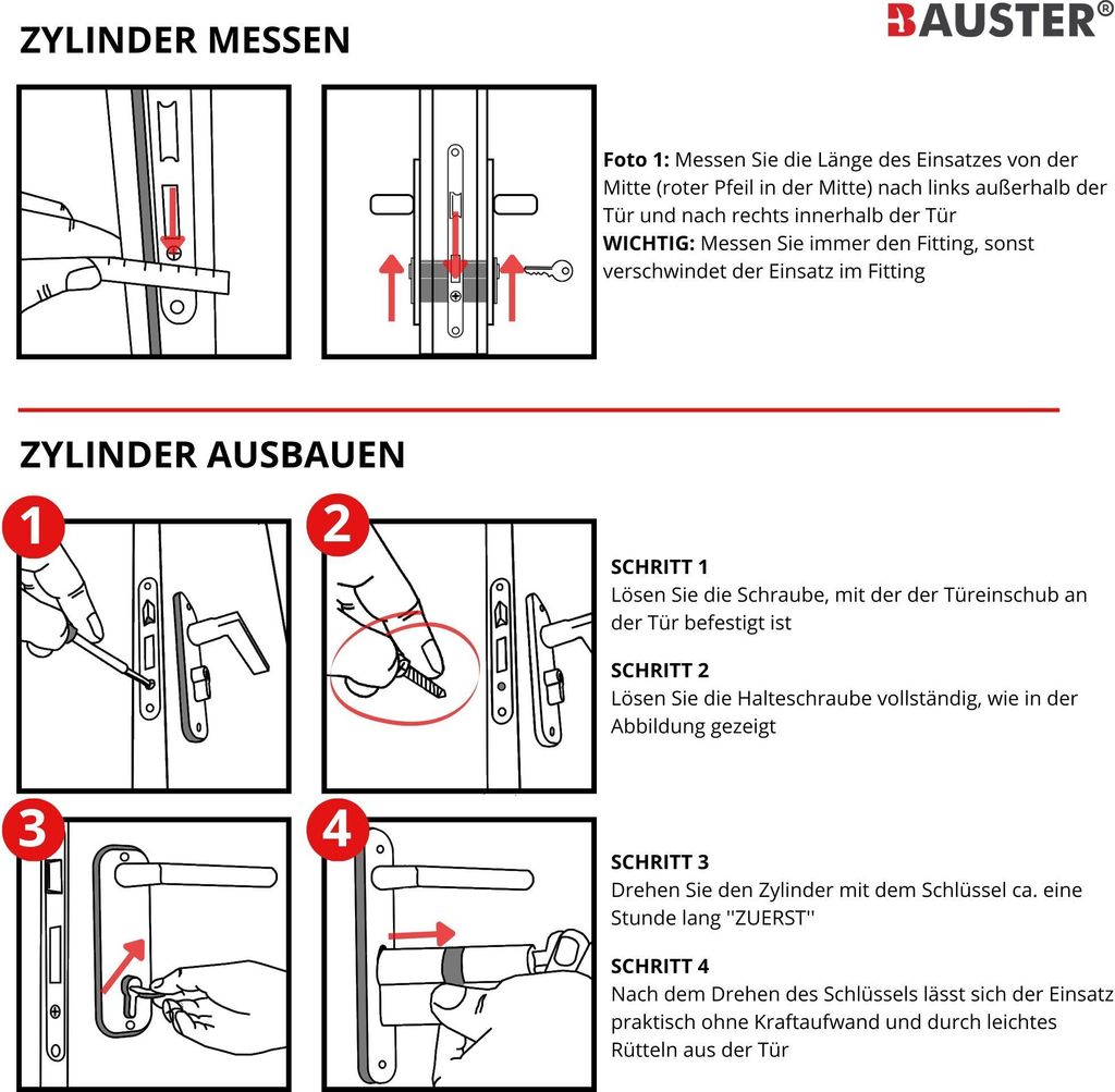 BAUSTER® Schließzylinder Nikiel 25/40, | Kaufland.de