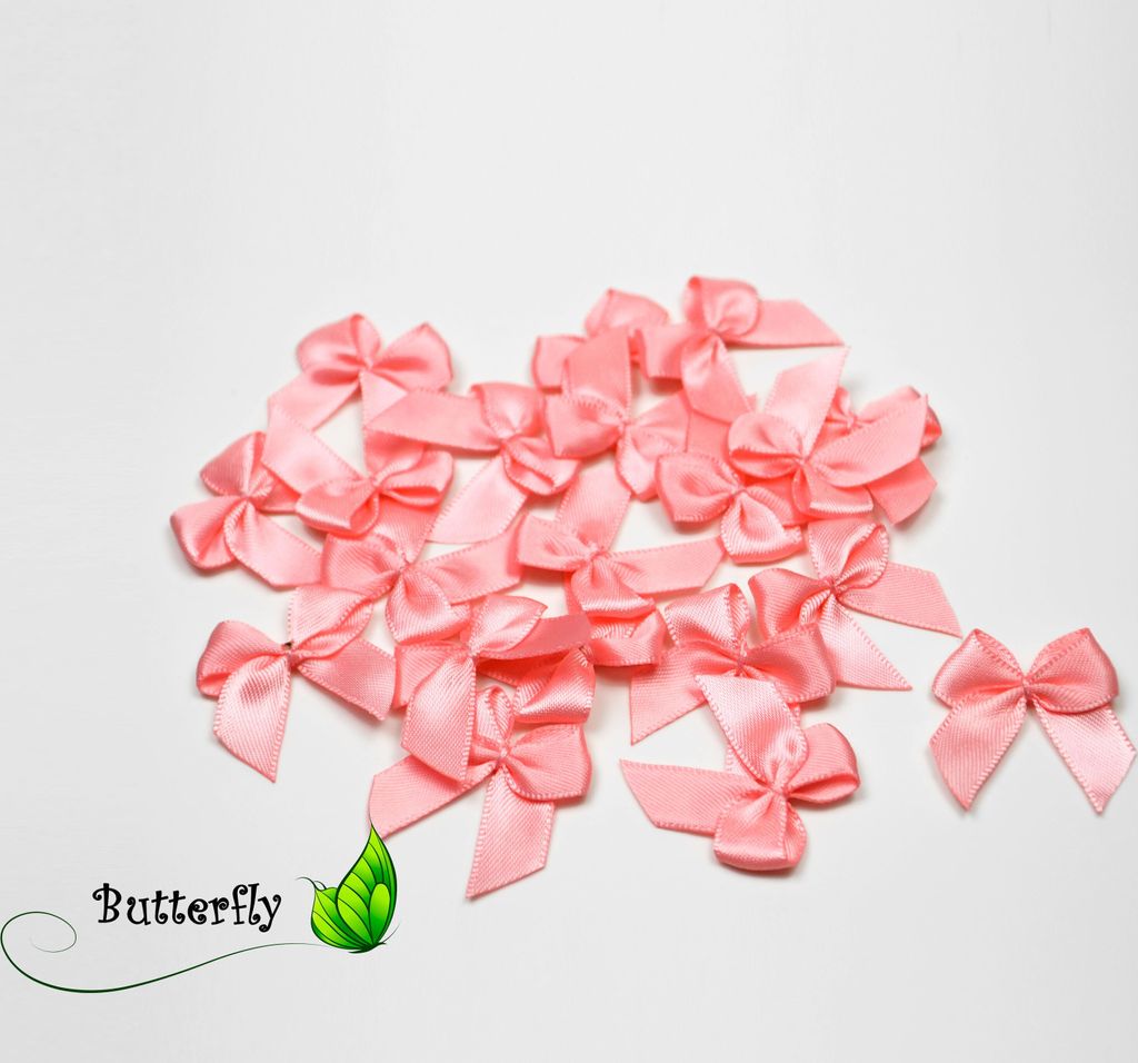 Satinschleifen 25mm, 20 Stück, Farbe:hell rosa 150