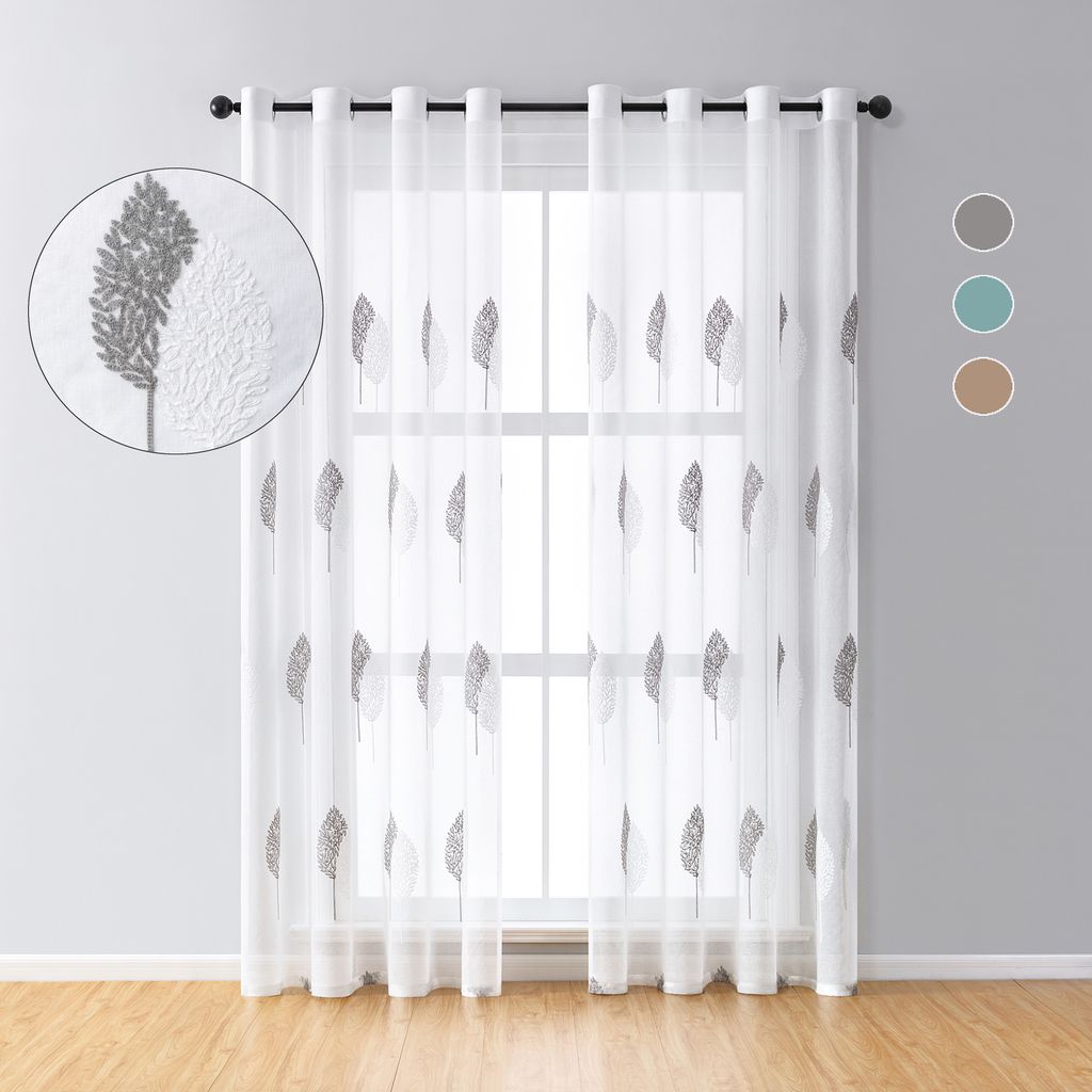 sada 2 záclon záclony polopriehľadné očká, záclony tylu