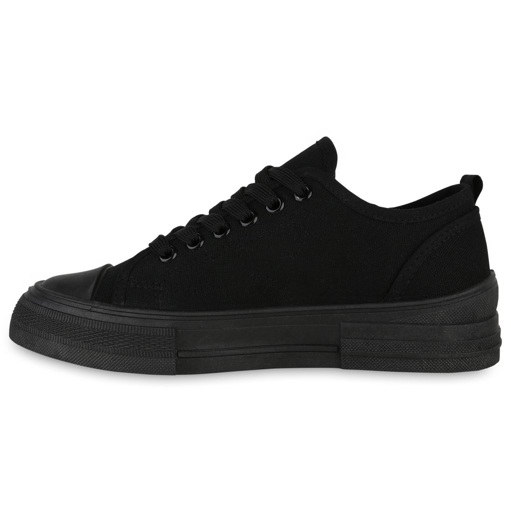 Sneaker Damen Schwarz Stoff