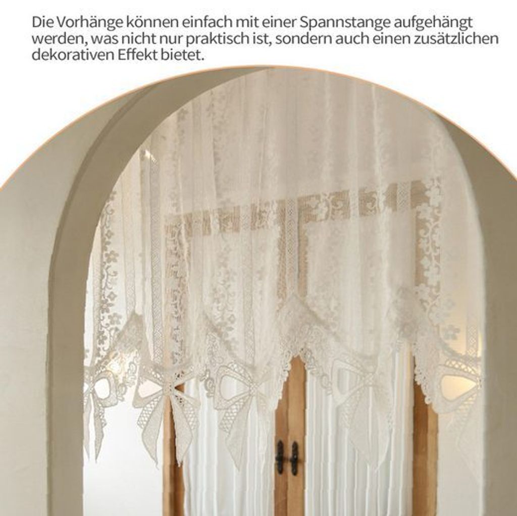 Durchsichtiger Vorhang weiße Bogen Spitze | Kaufland.de