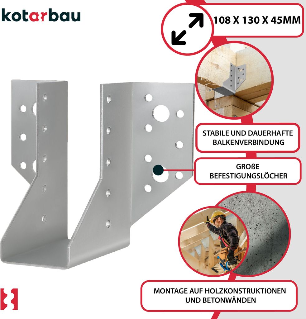 KOTARBAU® Sada 10 závěsů na trámy 45 x 108 mm | Kaufland.cz