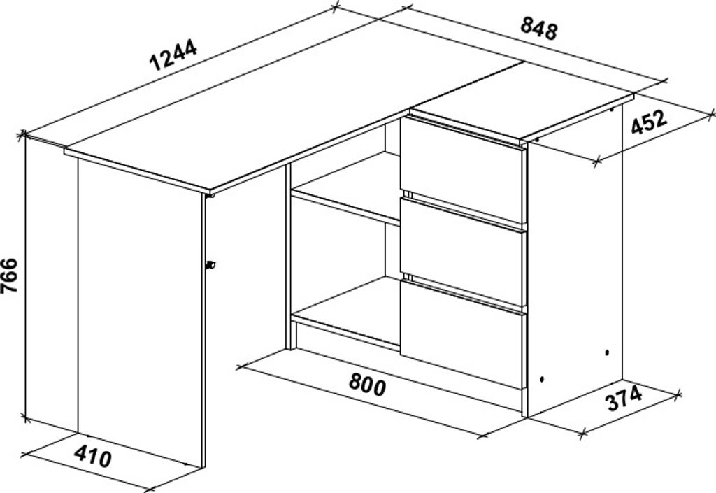 nabbi Ecke PC-Tisch Afors - Weiß | Kaufland.de