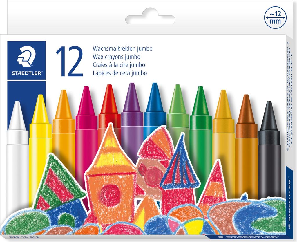 STAEDTLER Crayons de cire Noris jumbo set de 12 pièces 12mm