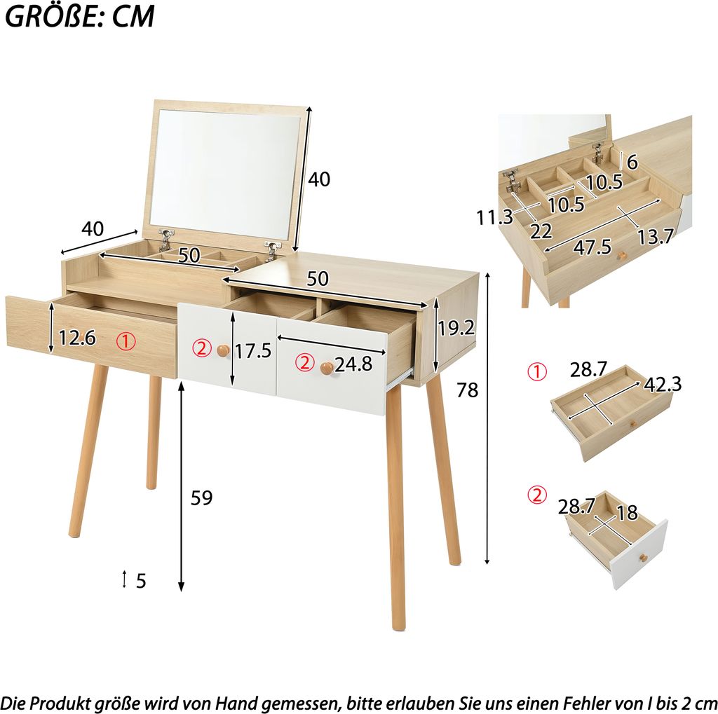 Toaletný stolík Flieks so zrkadlom, toaletný | Kaufland.sk