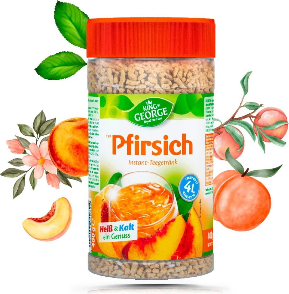 KING GEORGE Instant Tee Pfirsich 12 x 400g Peach
