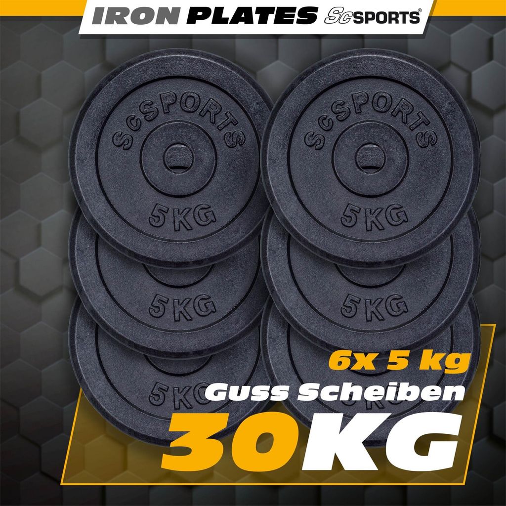ScSPORTS® Hantelscheiben - Set, 30kg (6 x 5 | Kaufland.de