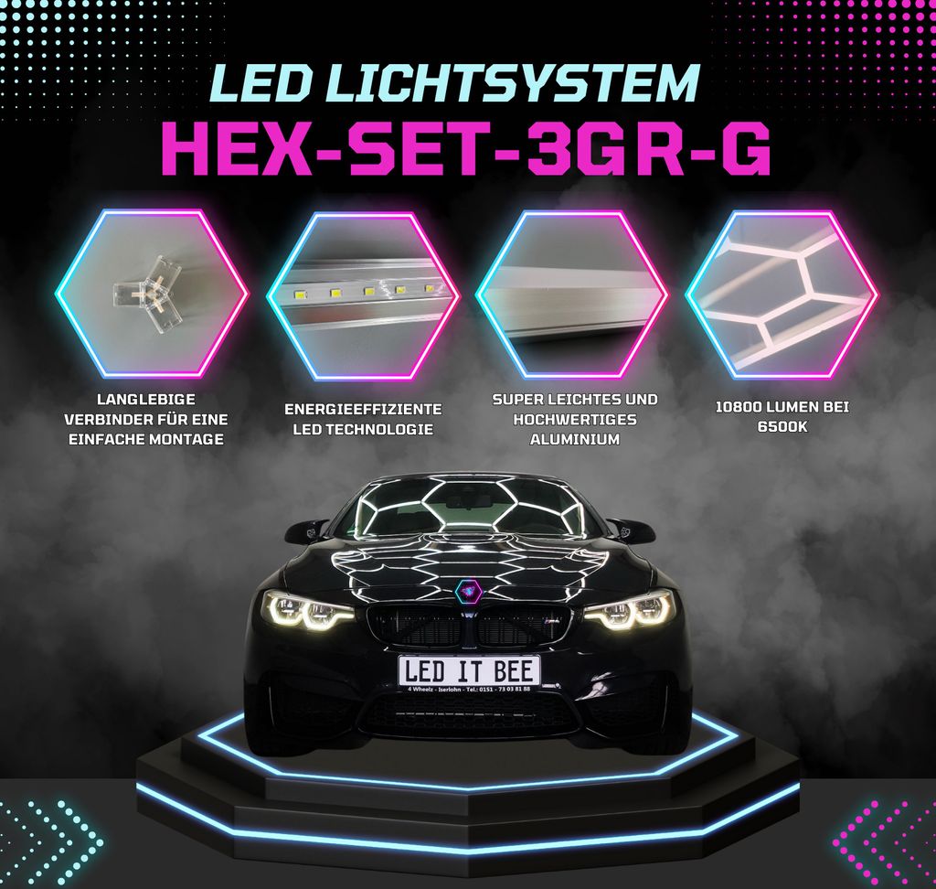Hexagon LED osv?tlení - sada 3 - 10800lm - | Kaufland.cz