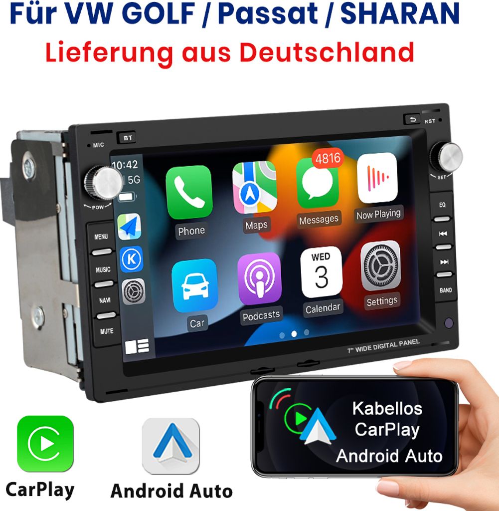 7 Zoll Carplay Android 12 Autoradio GPS Navi | Kaufland.de
