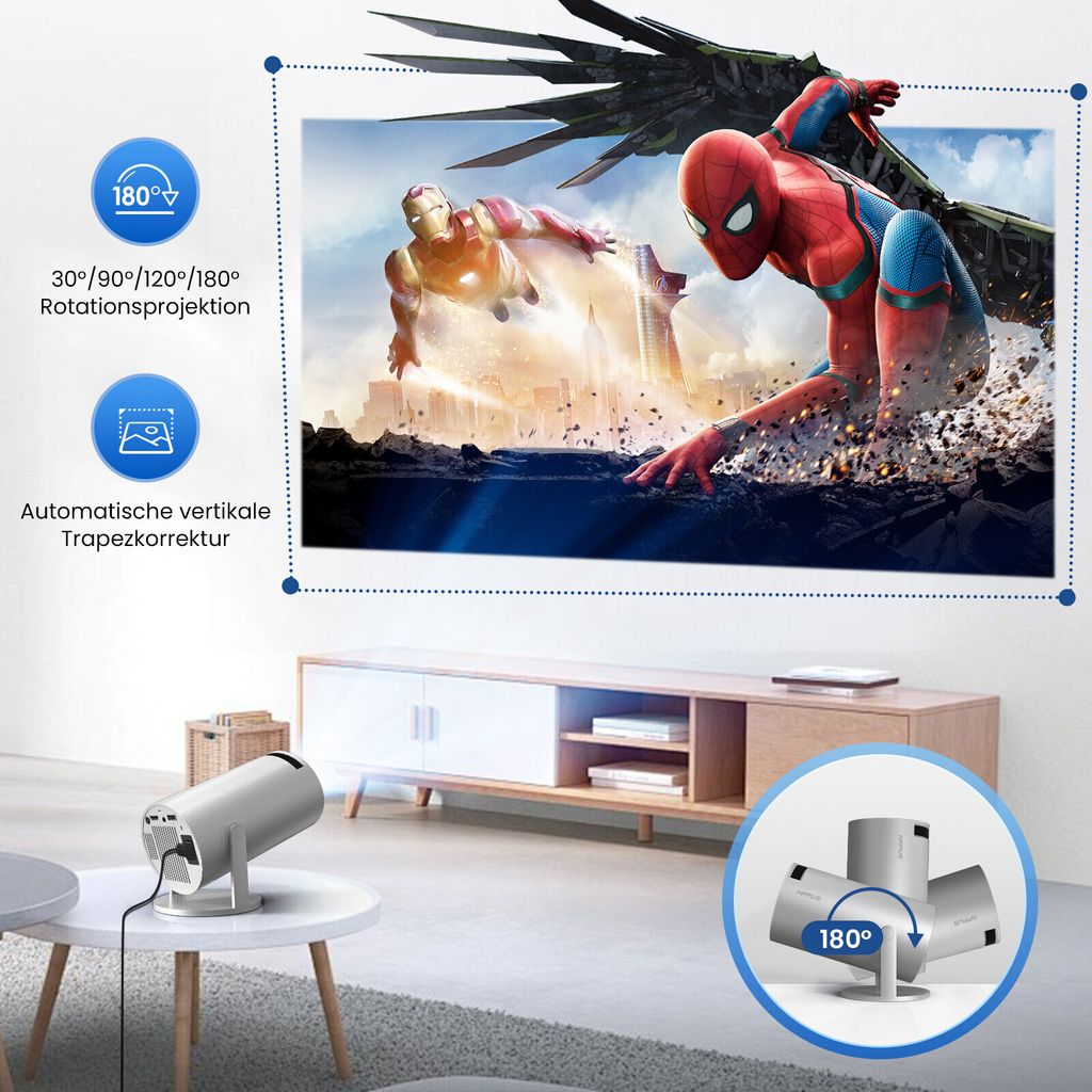 Grandekor Mini Smart Beamer Silber 4K Full HD | Kaufland.de
