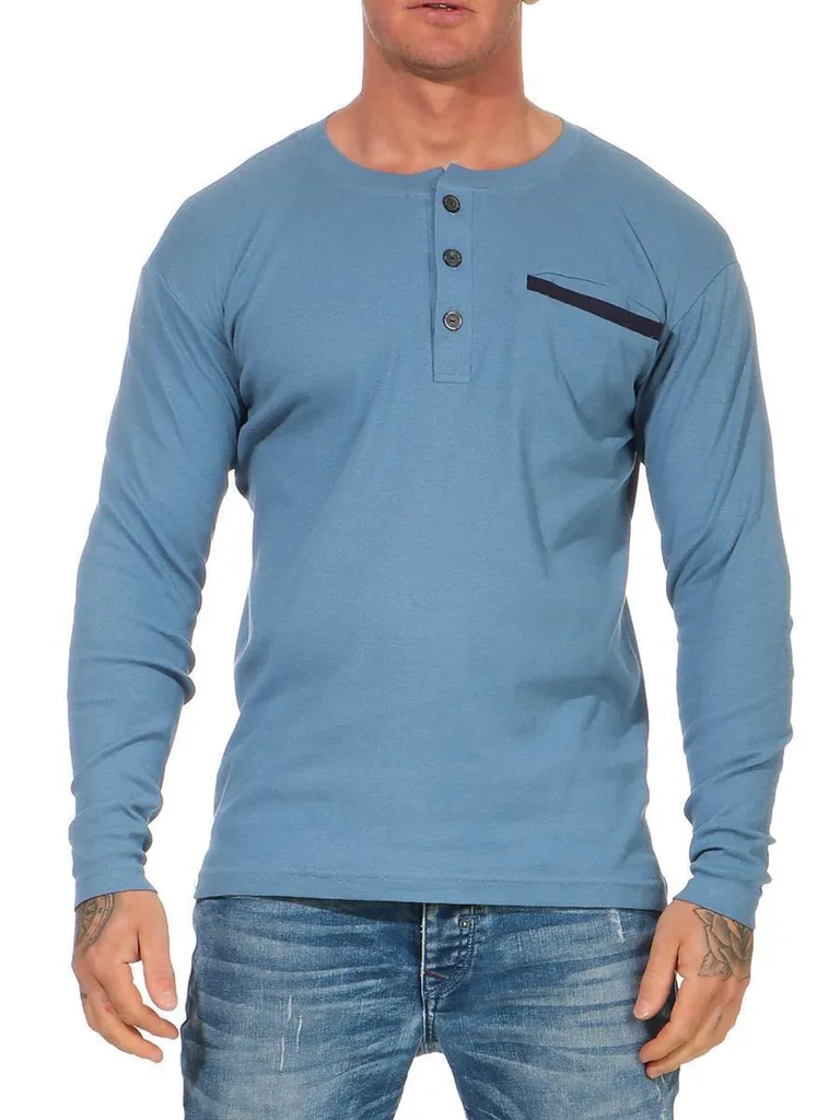 Herren Basic Langarm Shirt Baumwolle, Blau L | Kaufland.de
