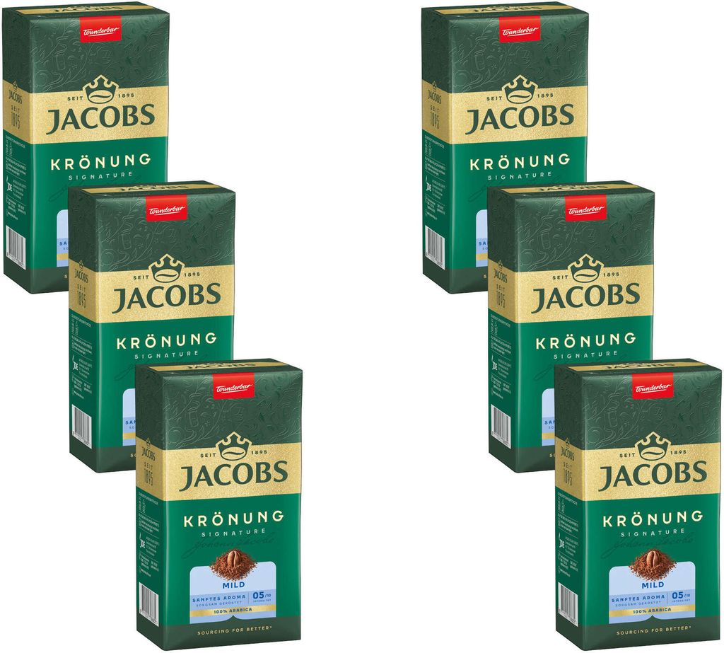 JACOBS Krönung Mild Filterkaffee 6 x 500g