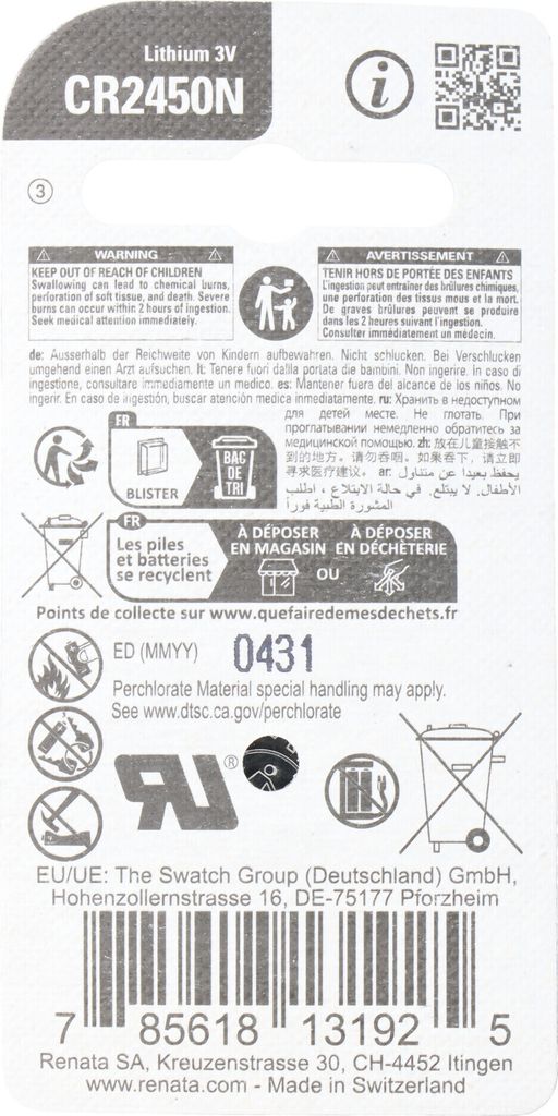Renata CR2450N 3V lítiová gombíková batéria 1 | Kaufland.sk