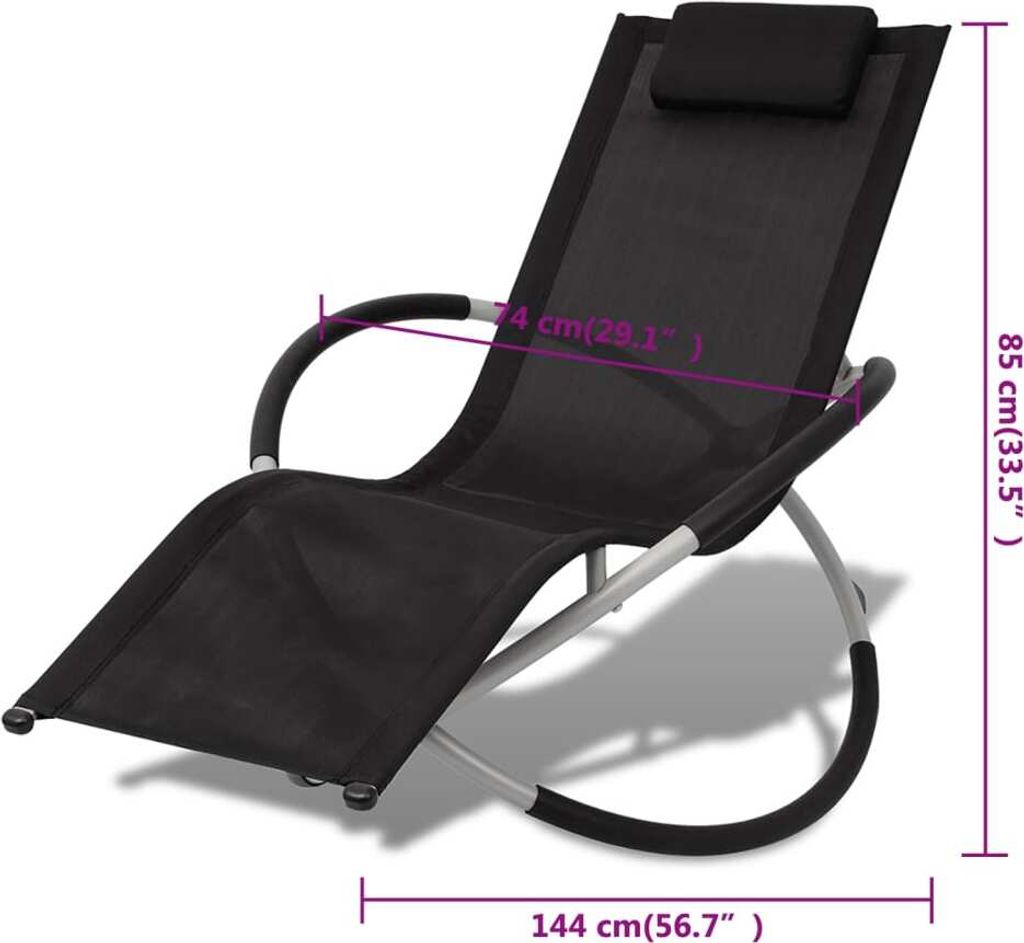 vidaXL Lehátko Geometric Outdoor Steel Black | Kaufland.cz