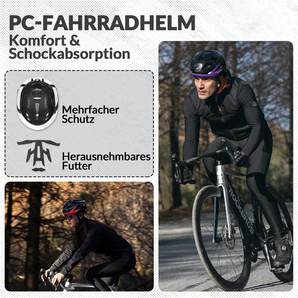 ROCKBROS Fahrradhelm Radhelm mit Licht, | Kaufland.de