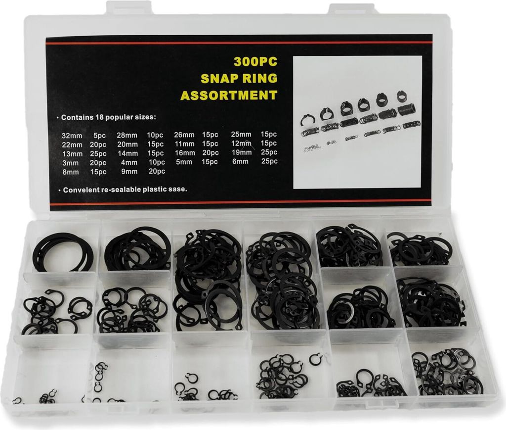 300 Stück Seegerring Sortiment Set 3-32mm Sprengringe