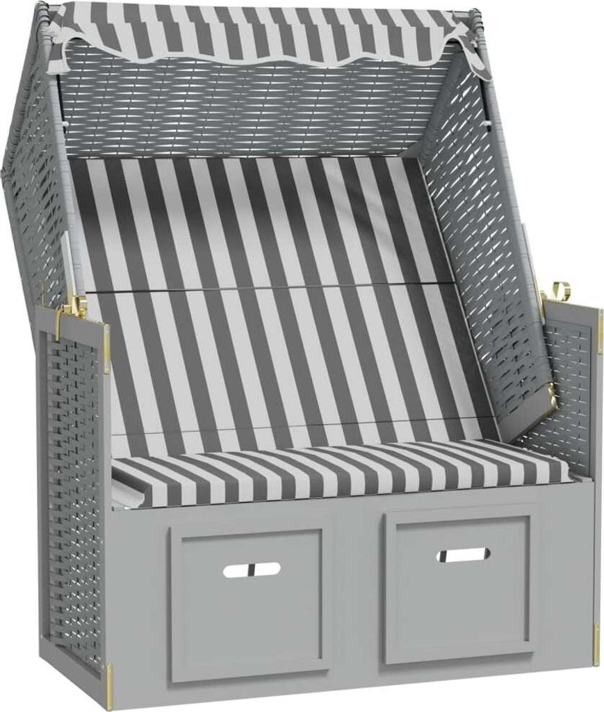 vidaXL Strandkorb mit Dach Poly Rattan und | Kaufland.de