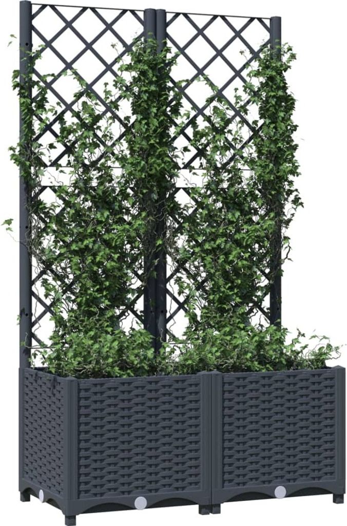vidaXL Pflanzkübel mit Spalier Dunkelgrau | Kaufland.de