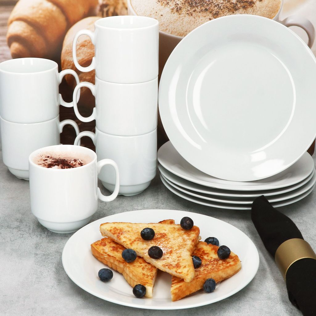 12tlg Frühstücksset Tommy weiß Porzellan 6 | Kaufland.de