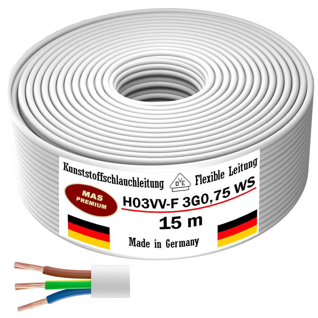15m Kunststoffschlauchleitung H03VV-F 3G0,75 | Kaufland.de