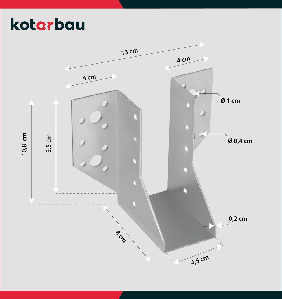 KOTARBAU® 10er Set Balkenschuh 45 x 108 mm | Kaufland.de