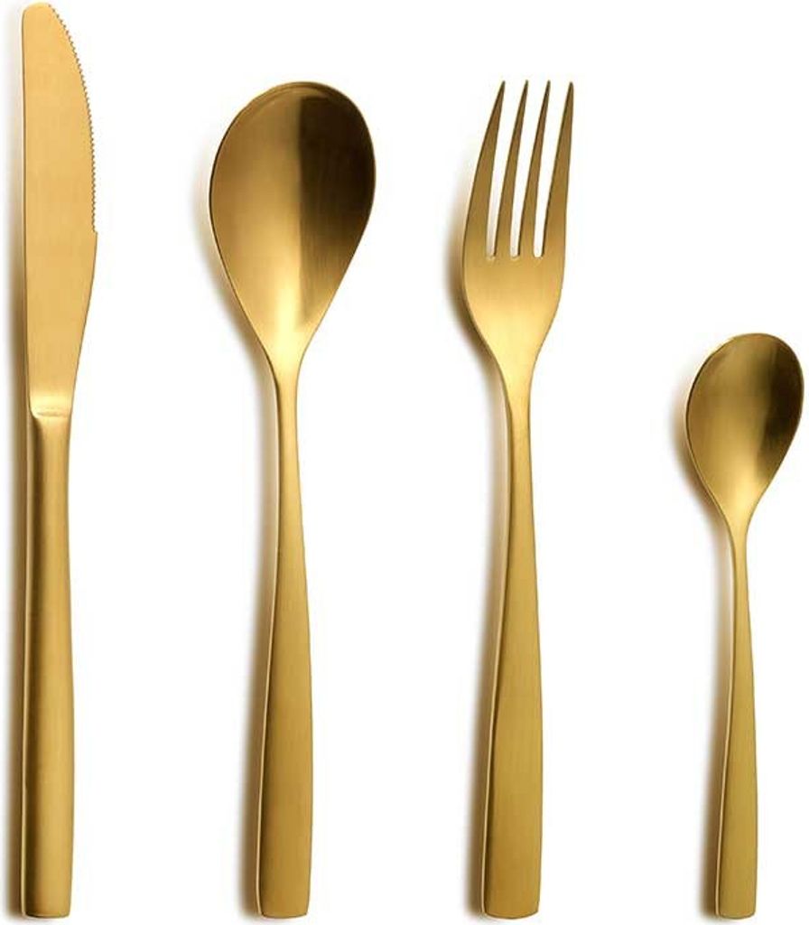 COMAS Besteck-Set BARCELONA GOLD 24 Teile Edelstahl 18/10