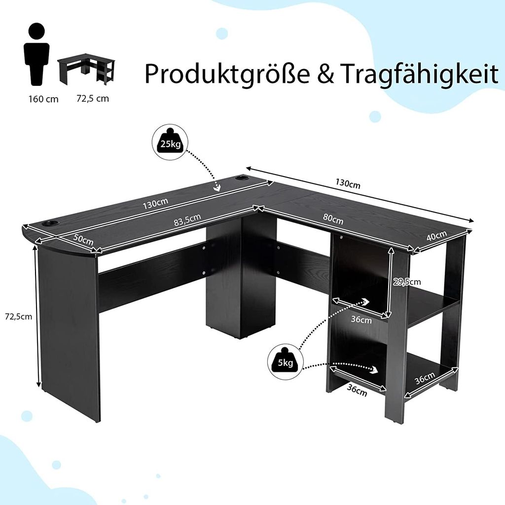 GOPLUS L-förmig Computertisch, Arbeitsplatz | Kaufland.de