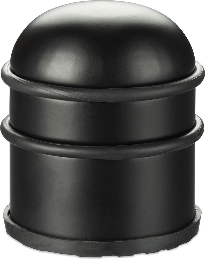 relaxdays 4 x Butoir de porte acier inoxydable noir