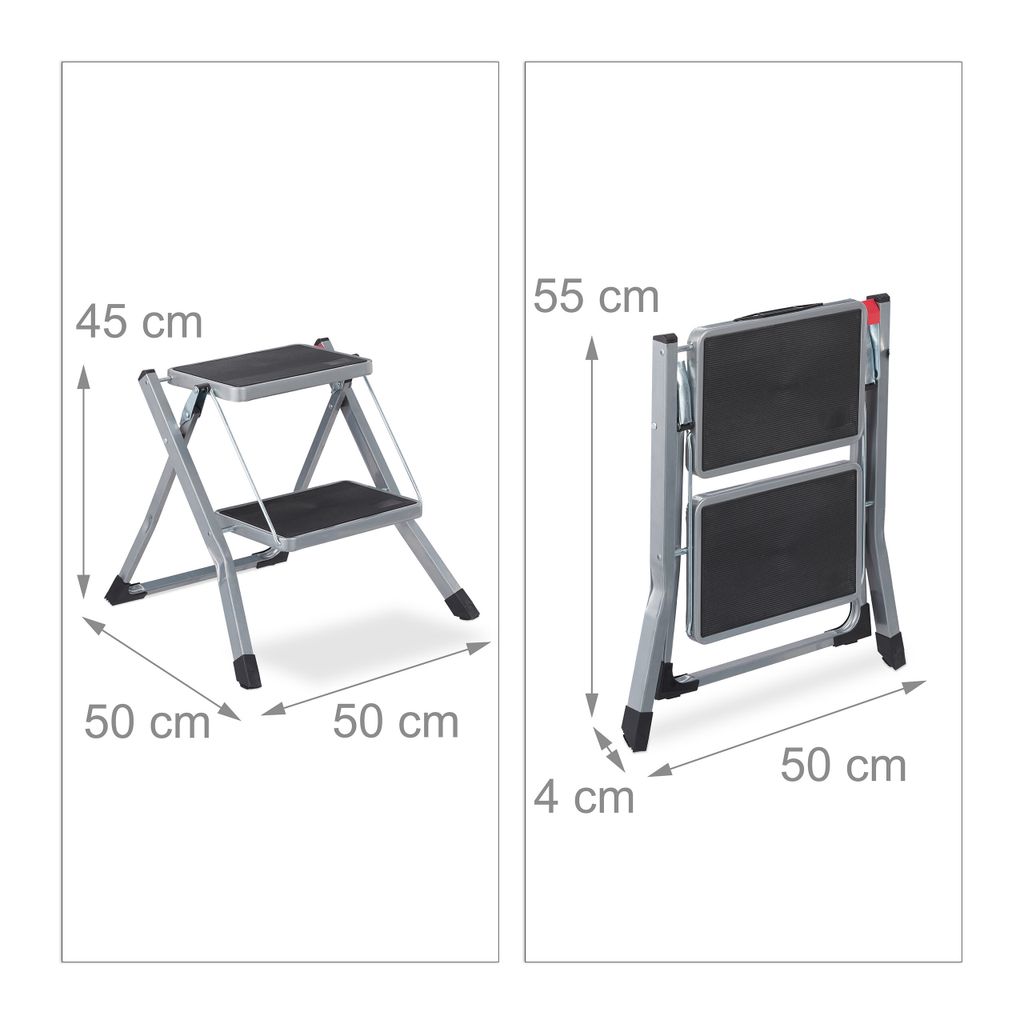 Sklápací rebrík s 2 úrovňami RD25626, sivý | Kaufland.sk