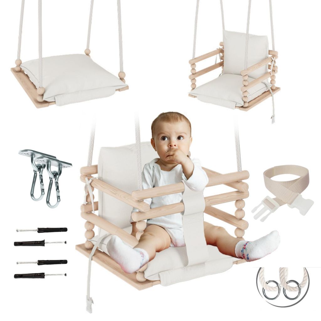 MAMOI® Kinderschaukel Holzschaukel Indoor & Outdoor