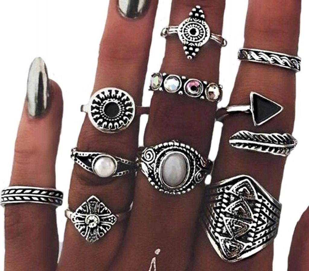 Silber Punk Antik BOHO Ring Set Ring | Kaufland.de